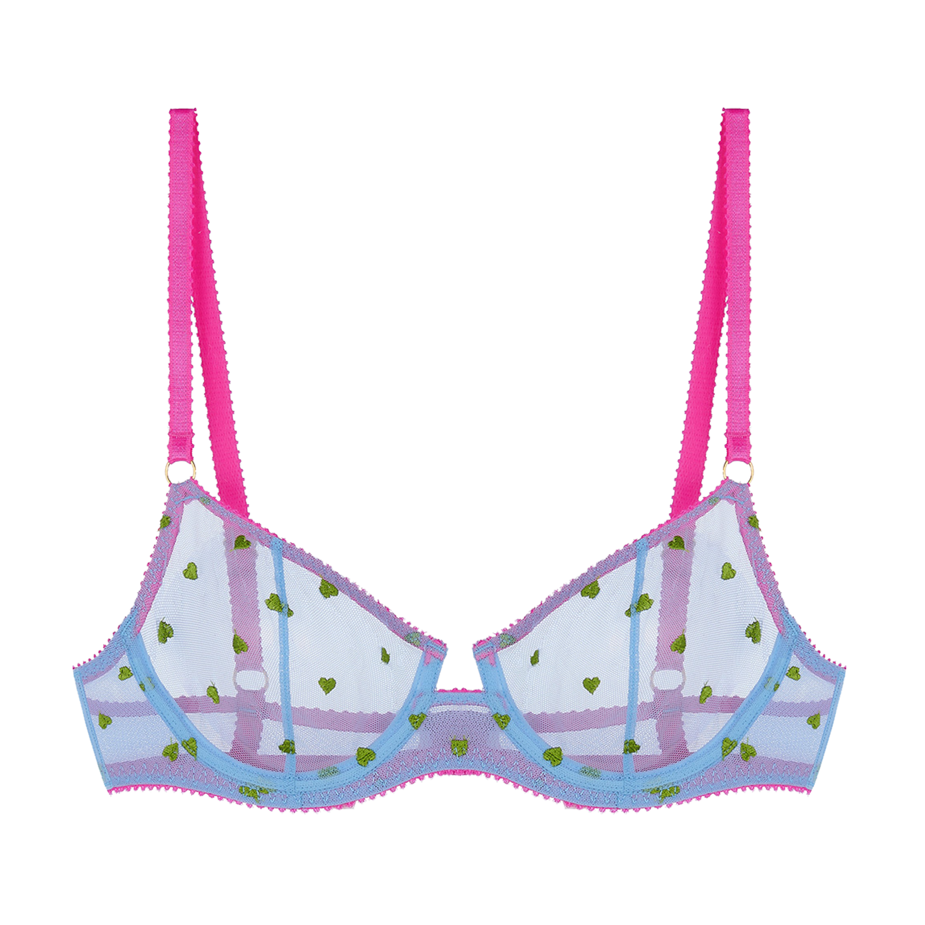 Betty Heart Embroidery Sheer Underwire Bra – Dora Larsen