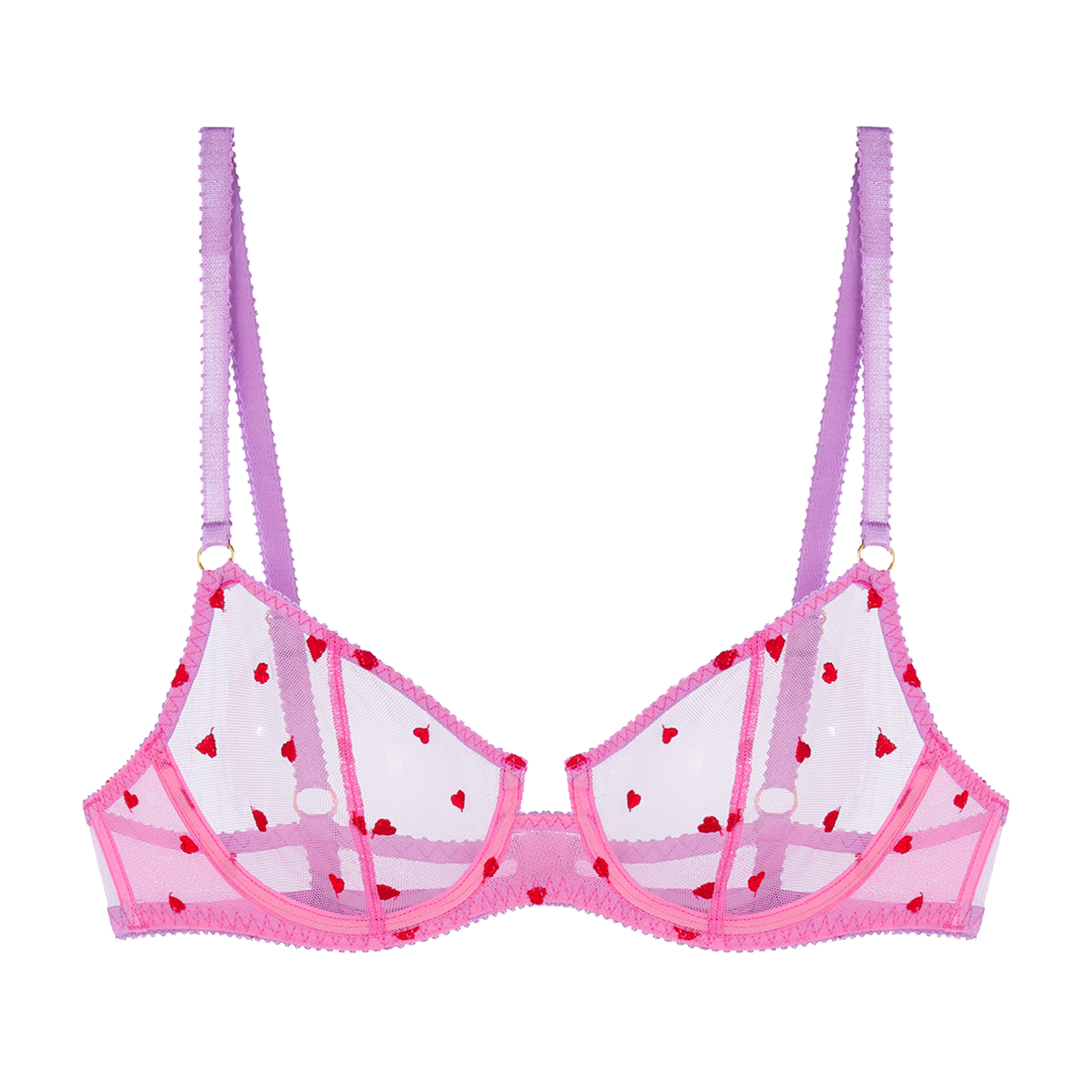 Priya Heart Embroidery Sheer Underwire Bra – Dora Larsen
